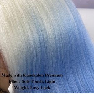Hair | 26in Ombre Light Blue White Braiding Hair Pre Stretched | Poshmark